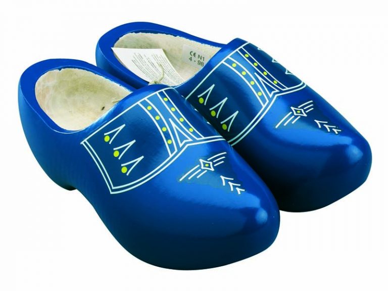 Blue White Piping Clogs - Dutch Clogs